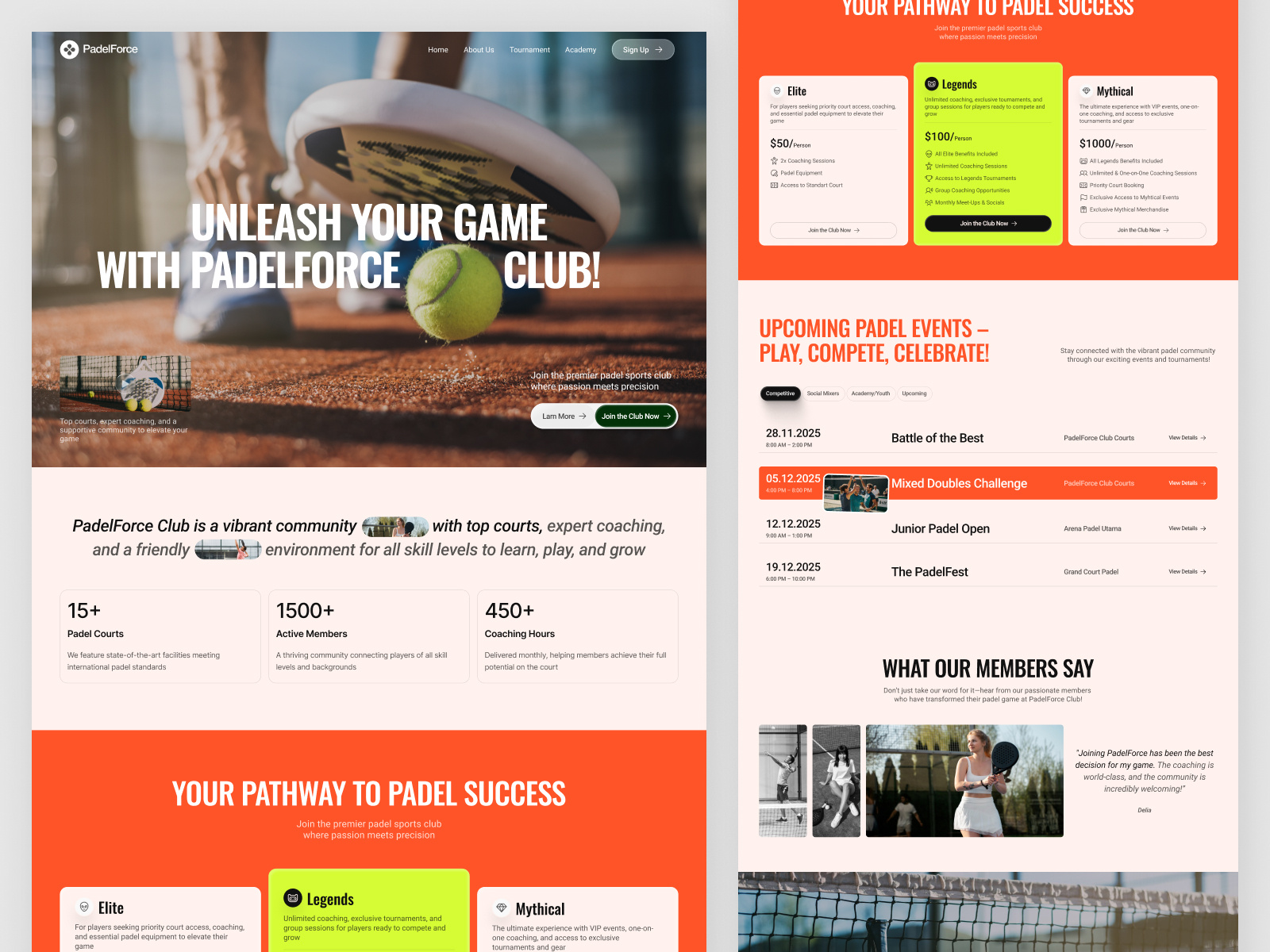 PadelForce - Padel Landing Page Design by Risenlabs Designer for ...