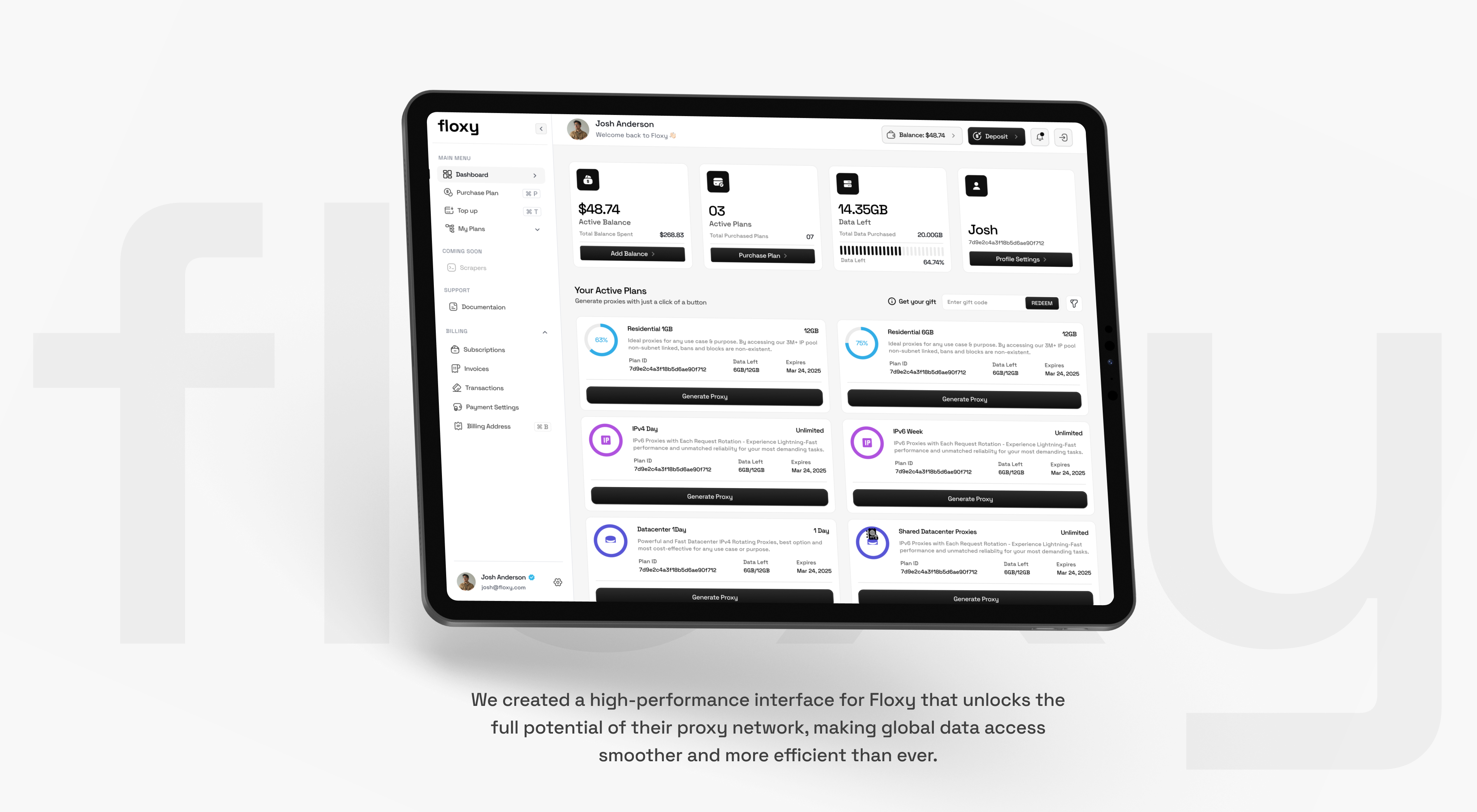 Floxy - Proxy Dashboard Design by Dominik Mészáros on Dribbble
