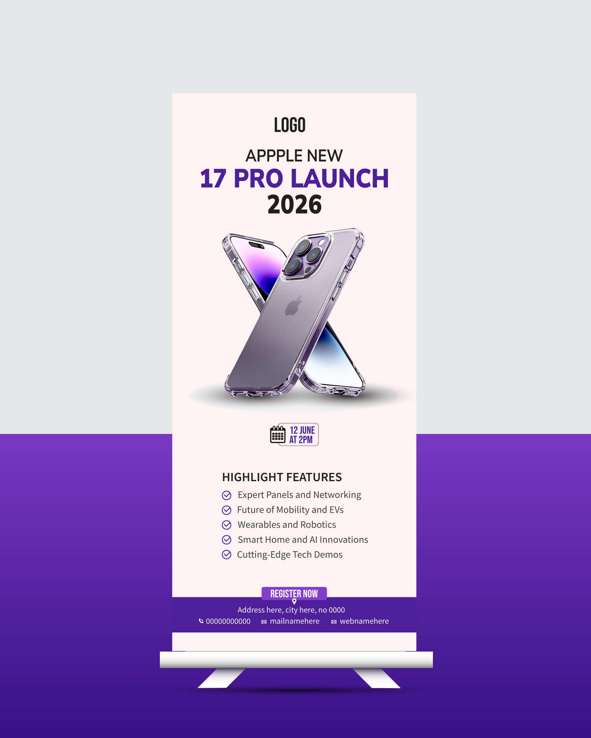 Laptop and iPhone roll-up banner template by Mijanur Rahman Mijan on ...