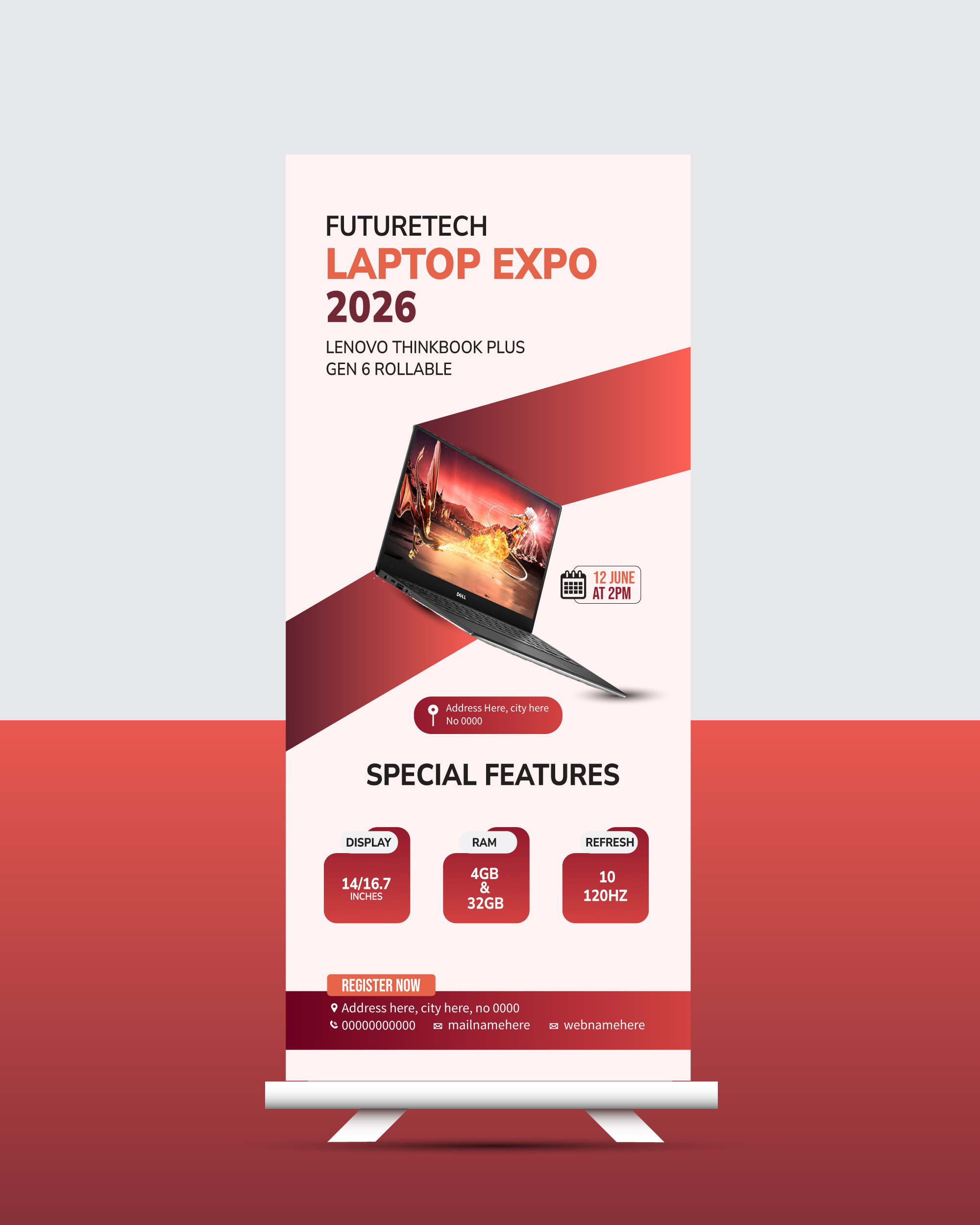 Laptop and iPhone roll-up banner template by Mijanur Rahman Mijan on ...