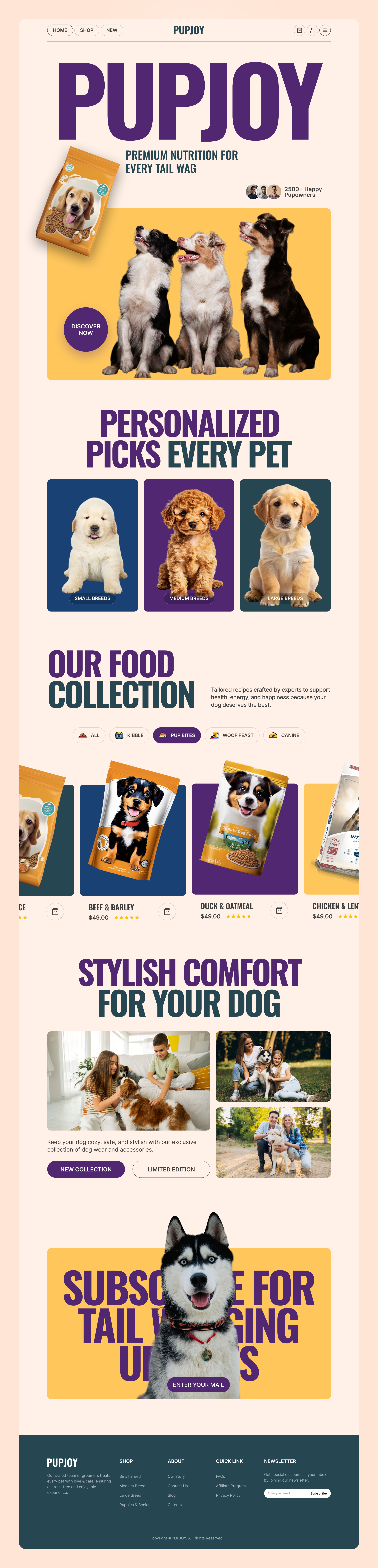 Dog Food Landing Page UI - Pet Care E-commerce Website Design by Peno ...