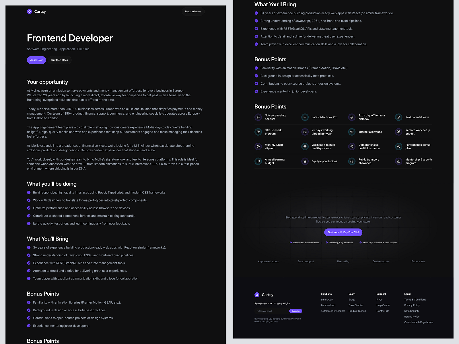 Website Career Page: Job Detail & Benefits Experience by Keitoto on ...