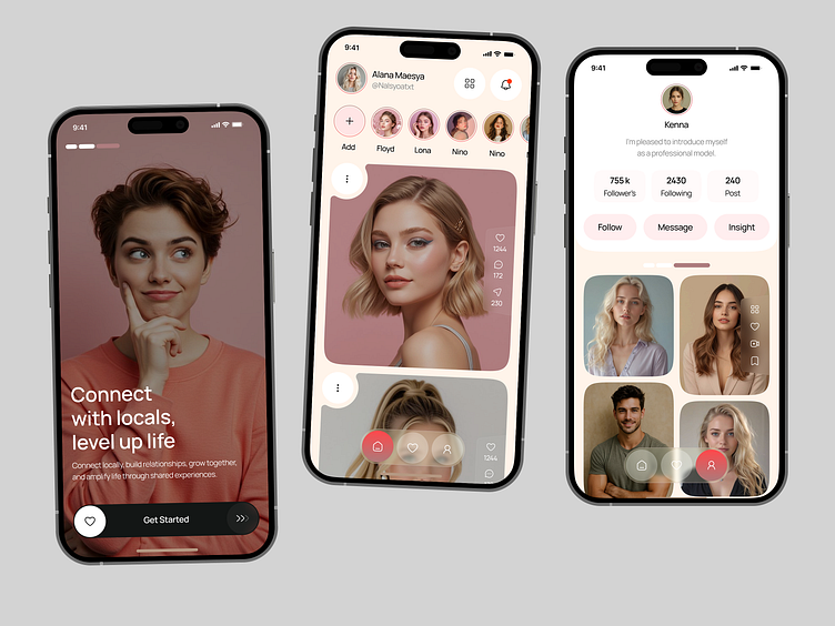 Social Connection App UI by Abrar Mafuz on Dribbble
