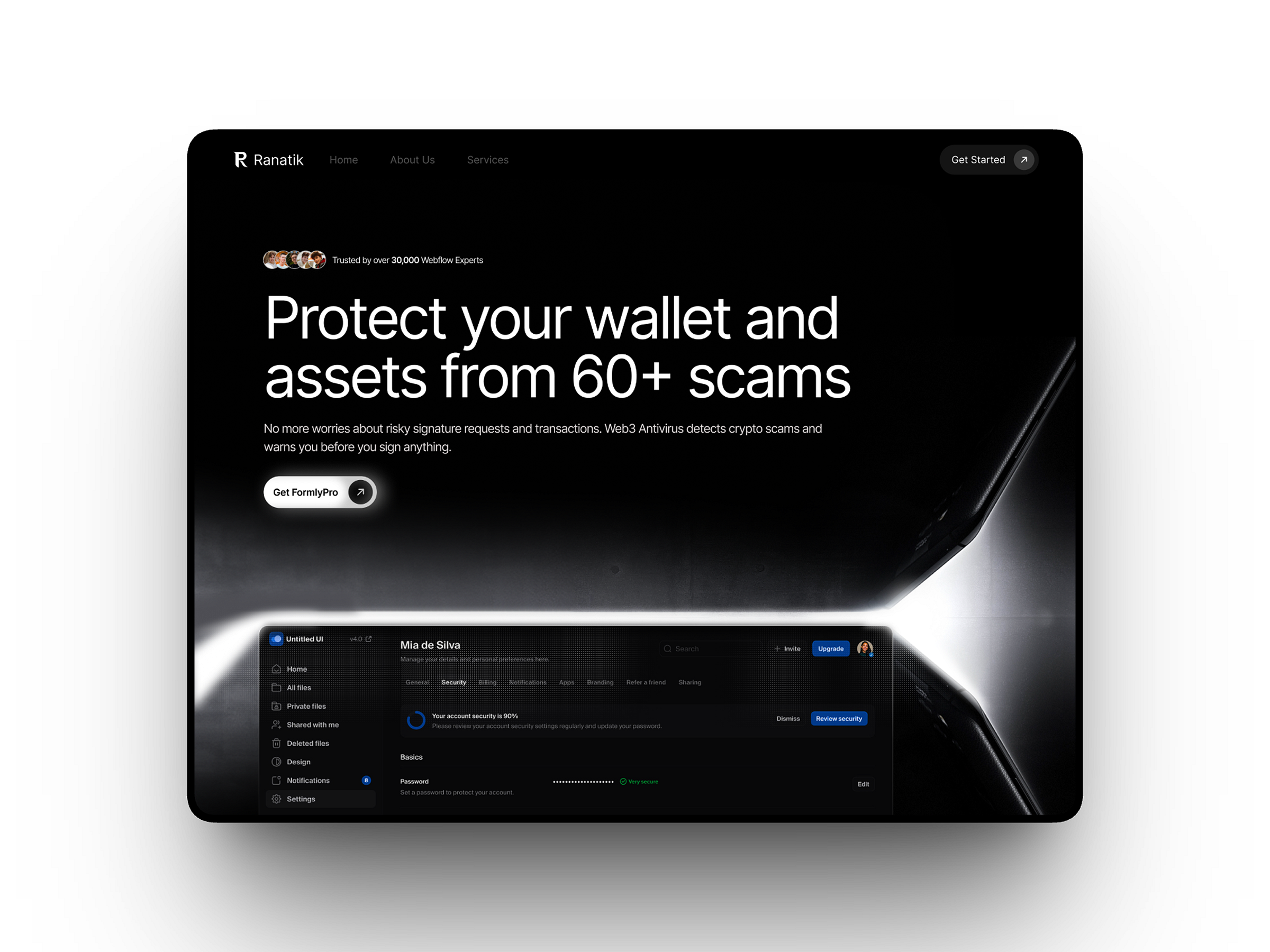 Web3 Security | Crypto Wallet Protection Landing Page by Visionic ...