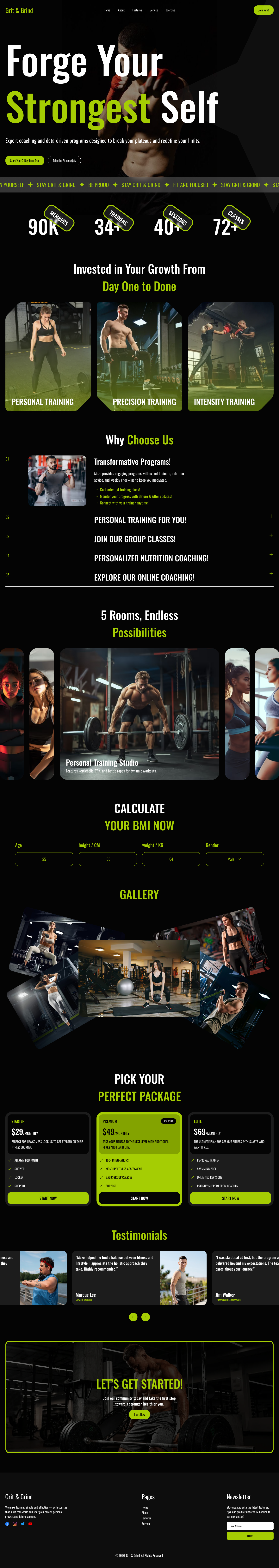 Grit & Grind – Fitness Gym Website UI for Personal Training by Md Emon ...