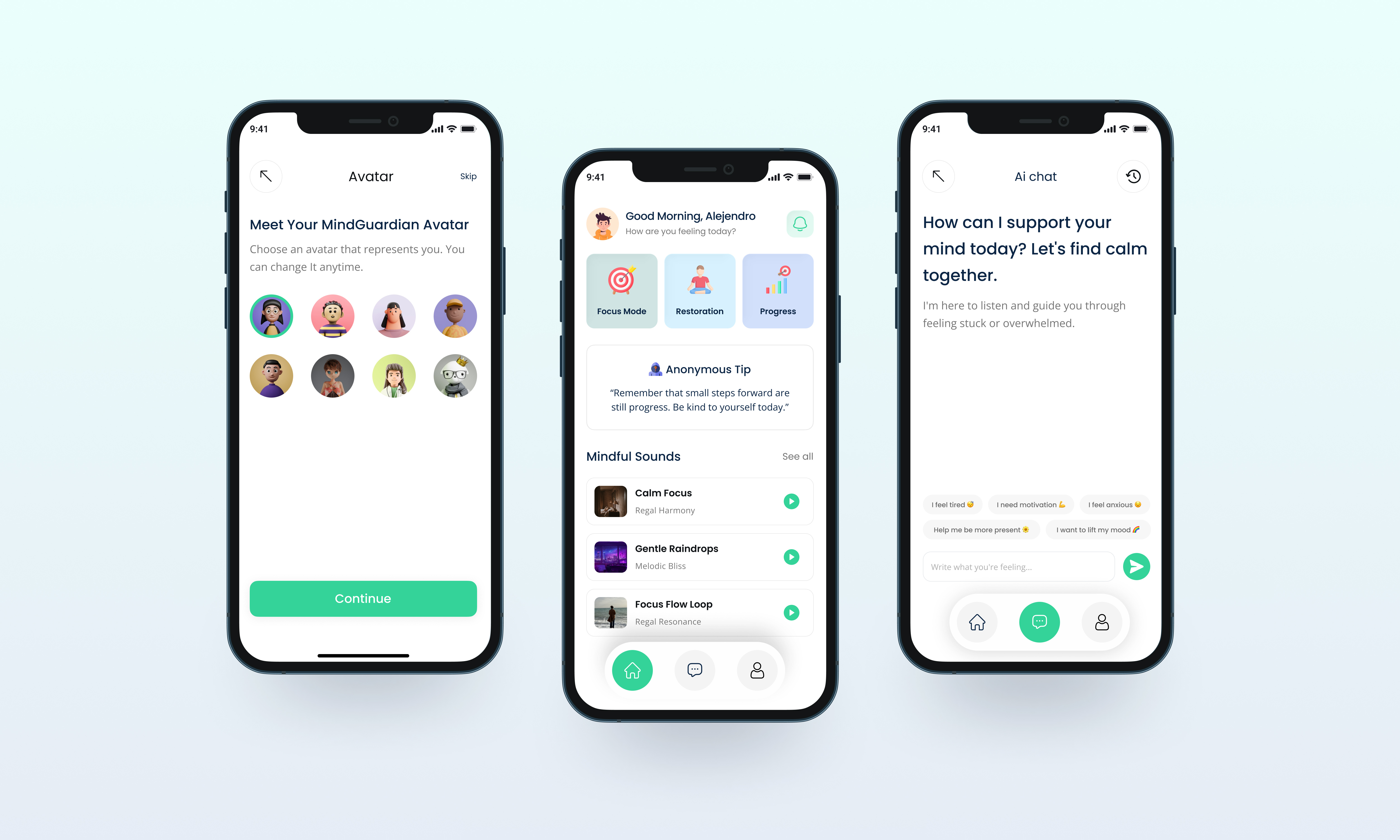 🧠 MindGuardian – Mental Health & AI Chat Mobile App UI Design by ...