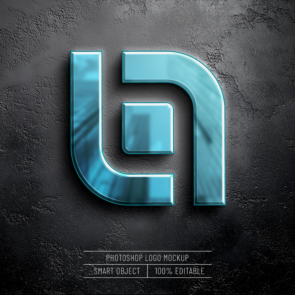 3D Glossy Blue Logo On Dark Concrete by Sohee on Dribbble