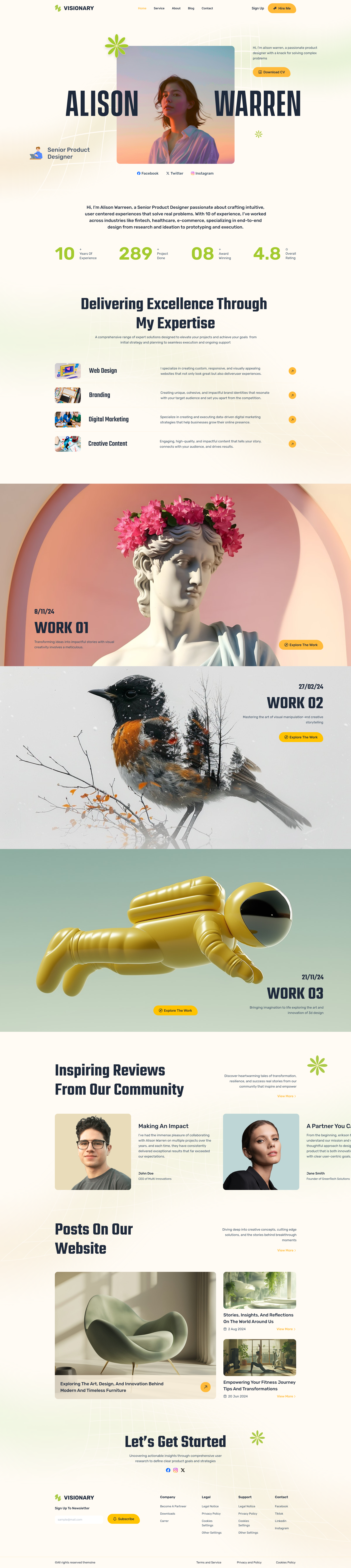Personal portfolio landing page by Nahid hossain on Dribbble