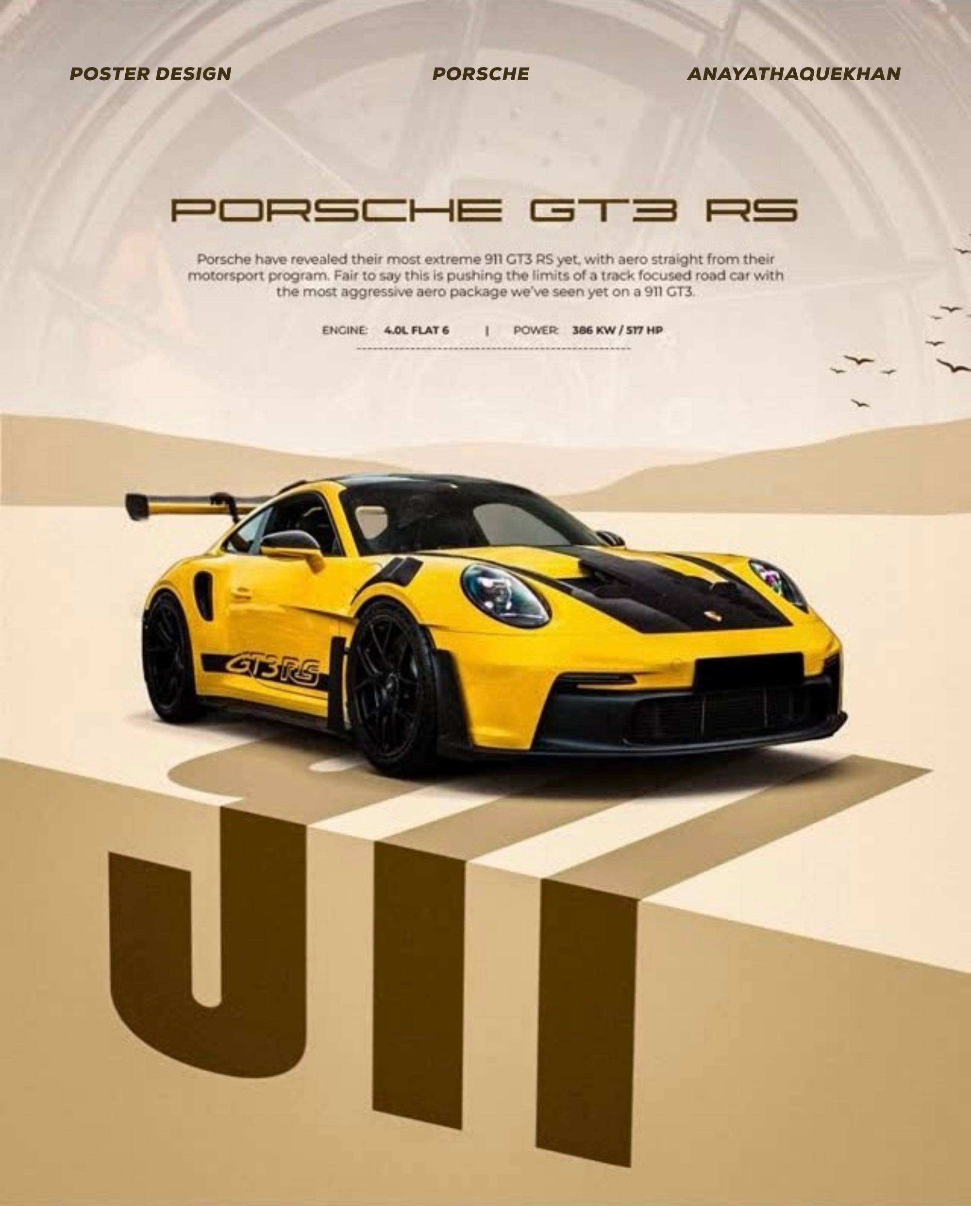 Porsche 911 GT3 RS Car Poster Design. by Anayat Haque Khan on Dribbble