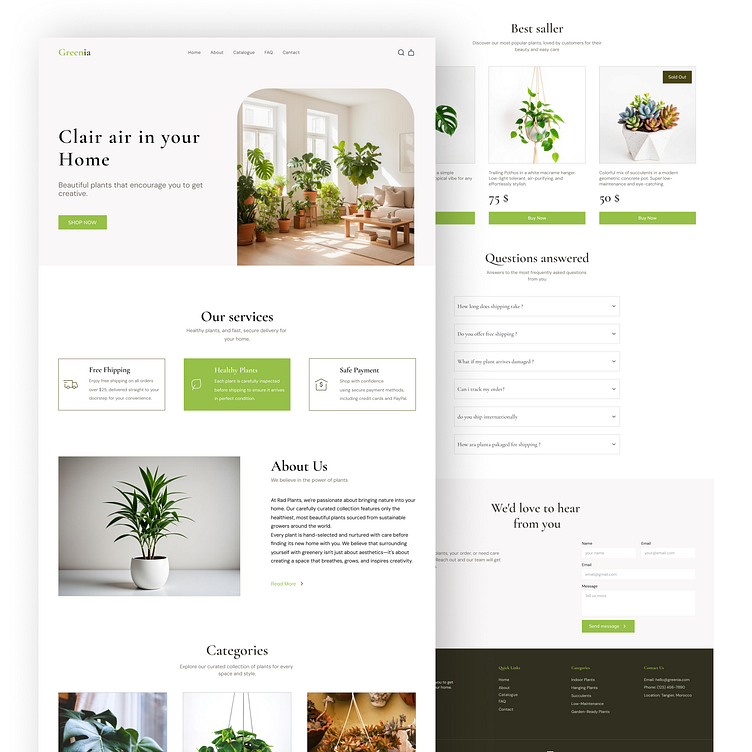 Greenia — Indoor Plant E-commerce Landing Page by Mohamed Amine_Q on ...