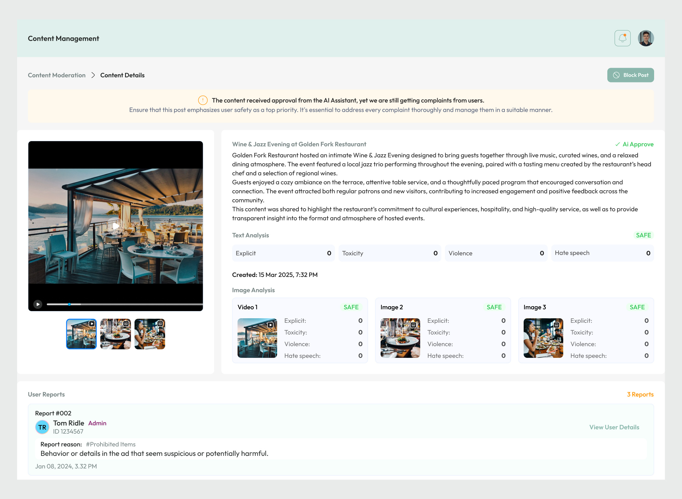 Content Management — AI-Assisted Moderation Dashboard by Daria Dolia on ...