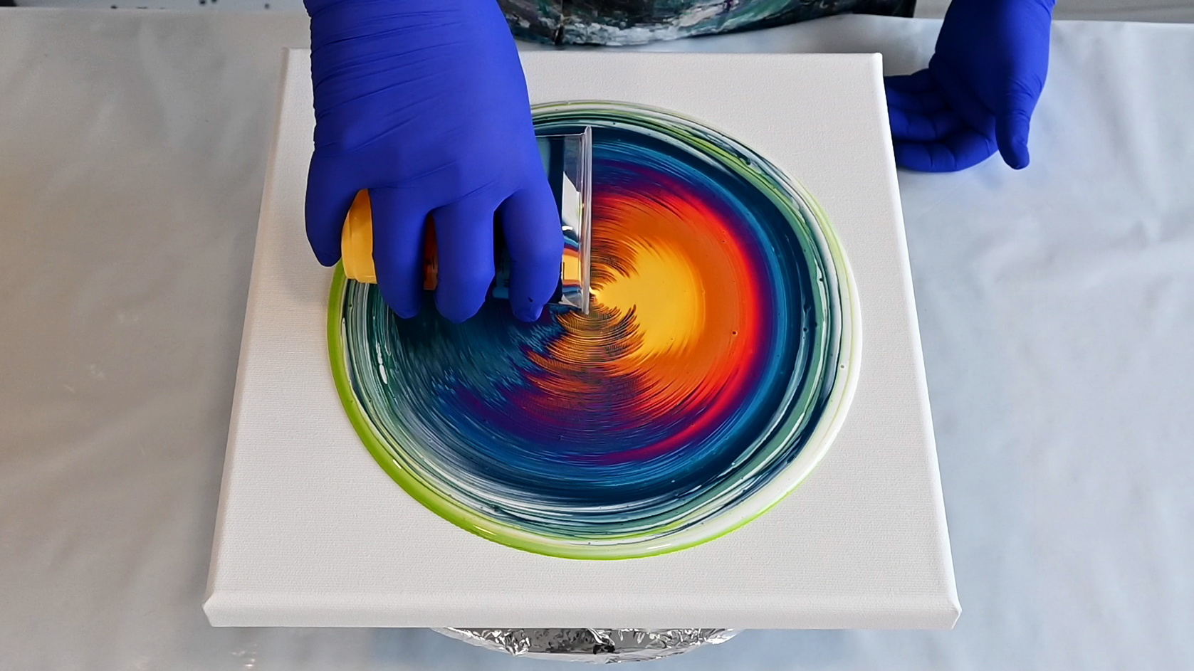 Wrecked Jiggle Pour Acrylic Painting with a Sunset Color Palette by ...