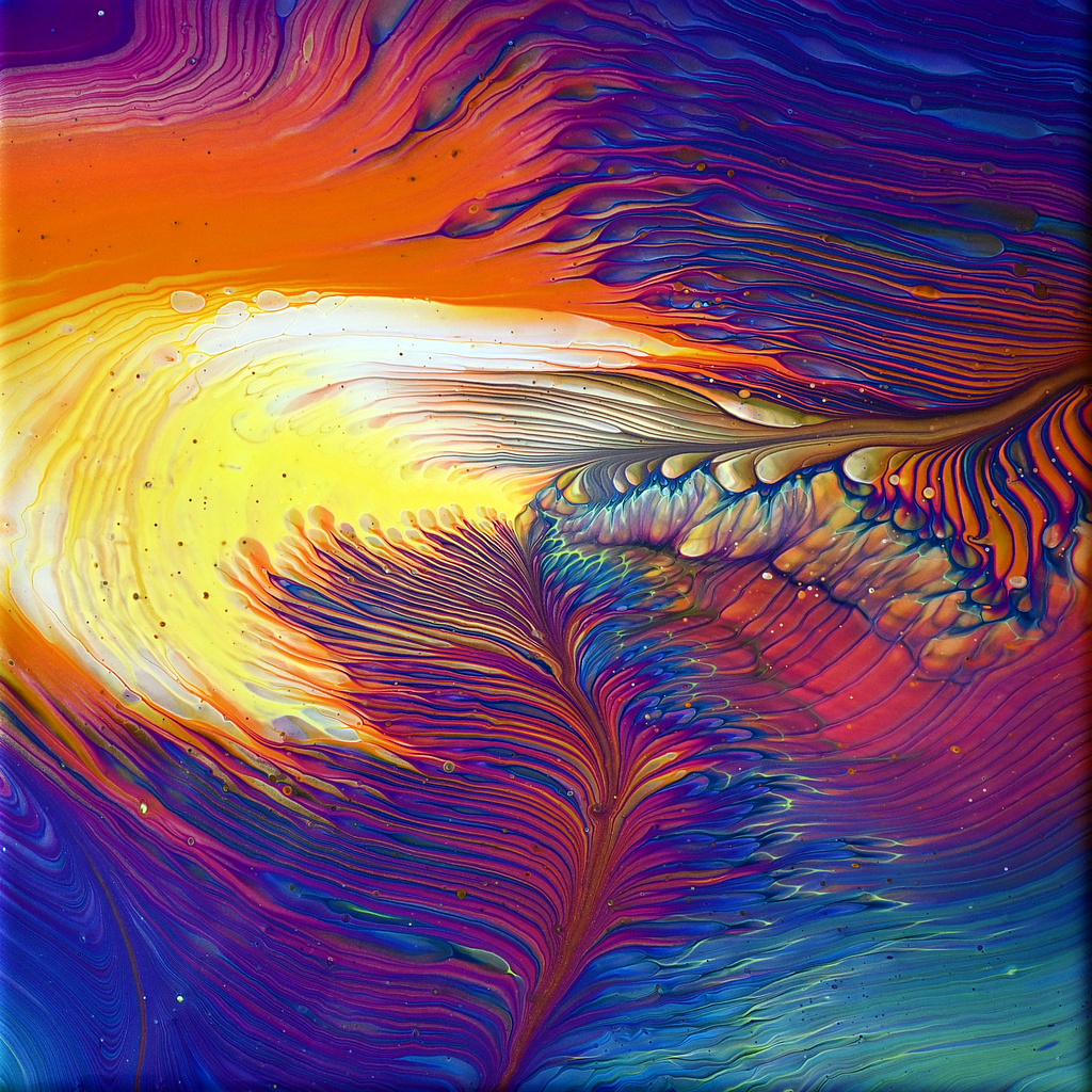 Wrecked Jiggle Pour Acrylic Painting with a Sunset Color Palette by ...