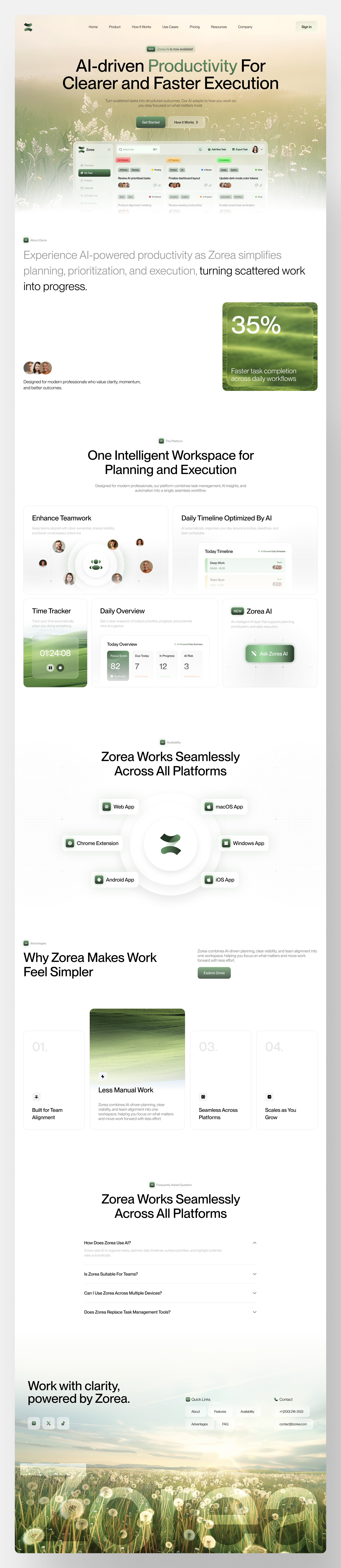 Zorea - AI Saas Productivity Website by Permadi Satria Dewanto for ...