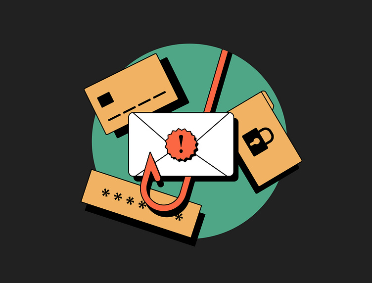 Email Phishing Vector Illustration: UI Icons Cybersecurity App by ...