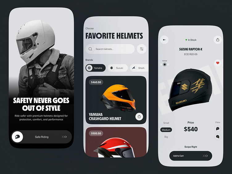 Motorcycle Helmet Store Concept by Koushik Sarkar on Dribbble