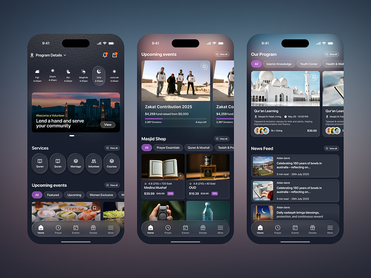MasjidHero — Islamic Mobile App Design for Mosque Prayer by Wavespace ...