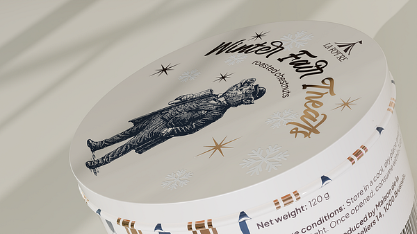 Winter Fair Treats - Roasted Chestnuts Tin Packaging by Maria Stolts on ...