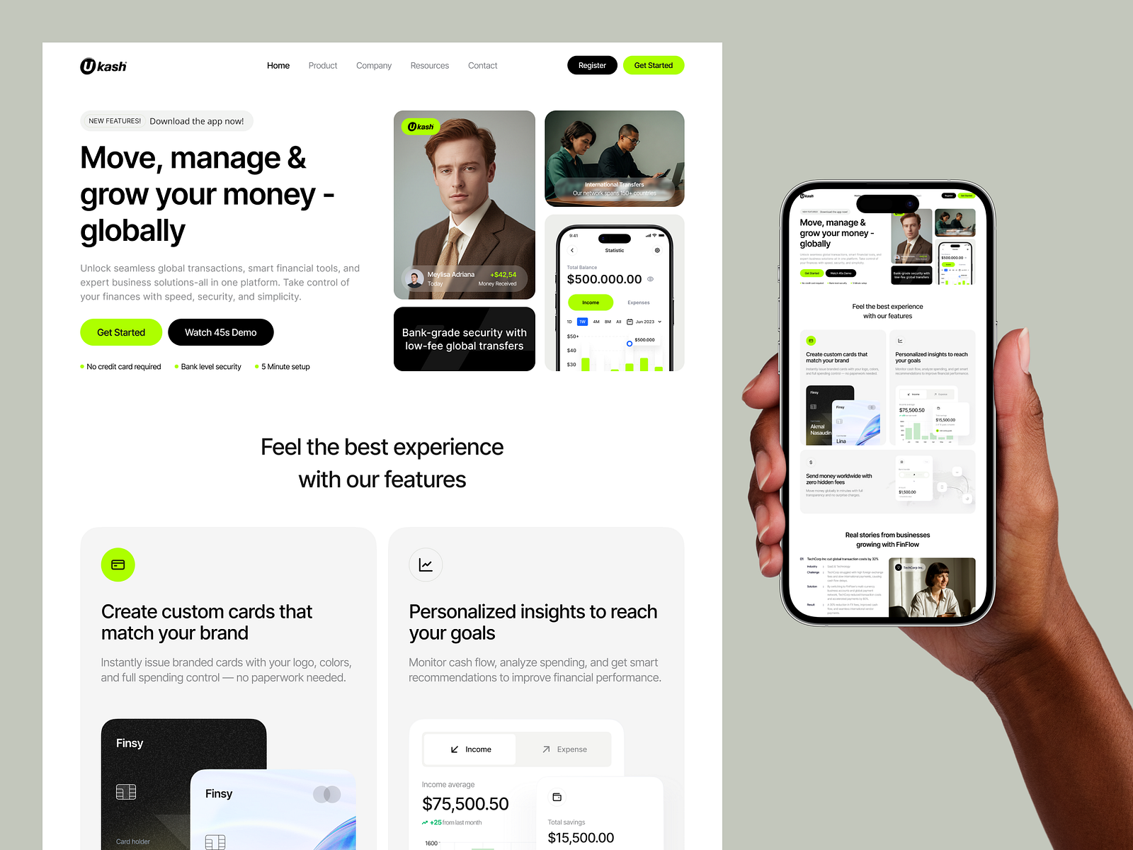 Ukash – Modern Fintech Landing Page for Global Payments by Thecodude on ...