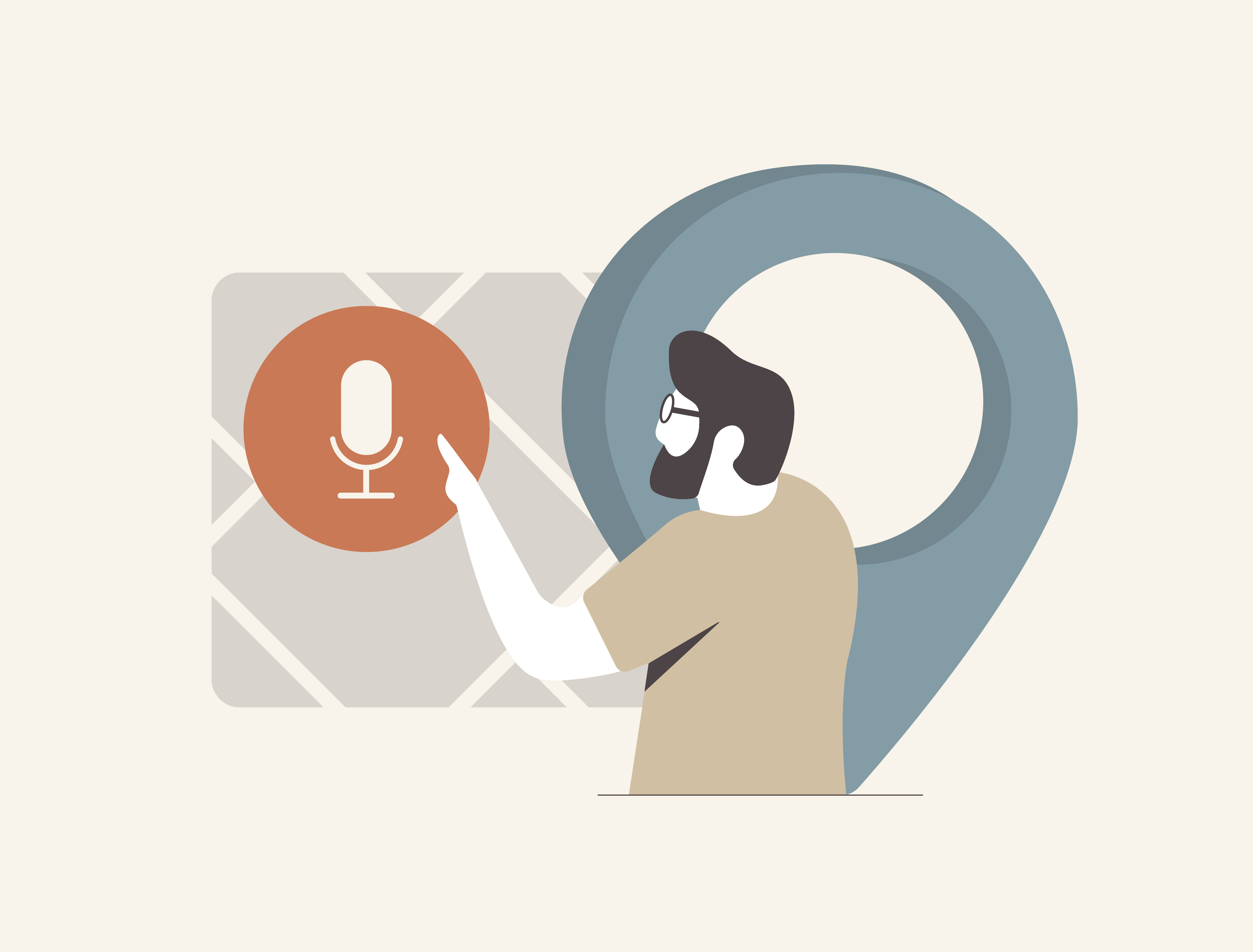 Voice Local Search Concept – Flat Illustration for SEO & Mobile by ...