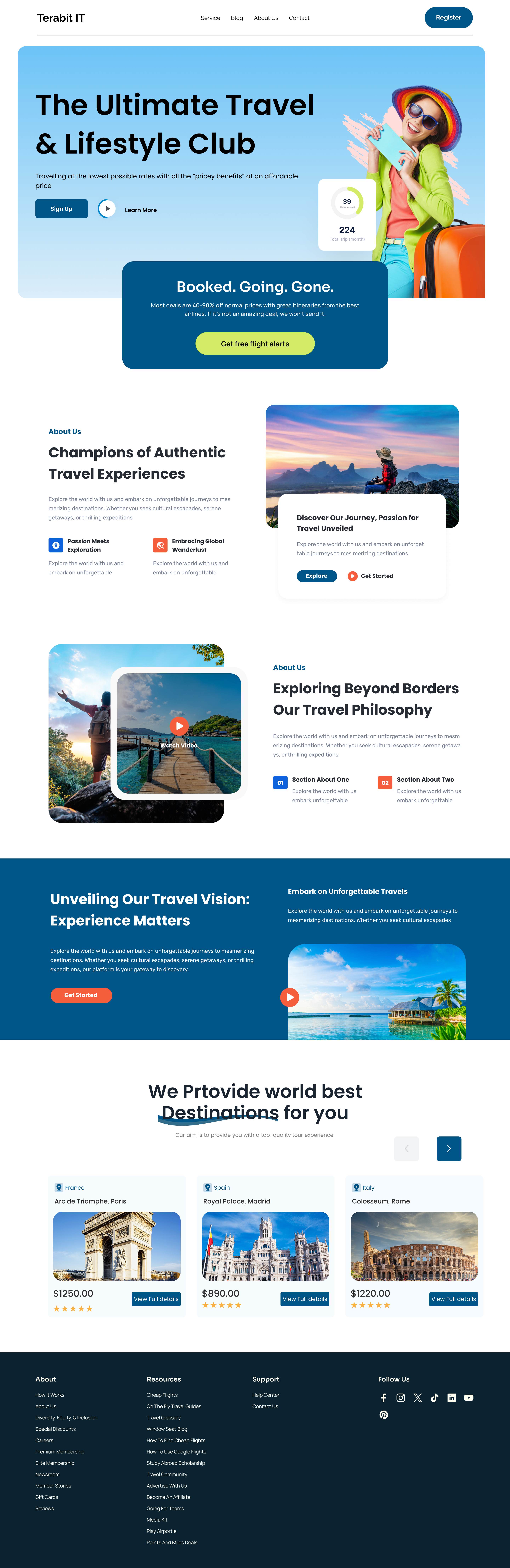 Luxury Travel Club Landing Page UI — Premium Travel Website by Terabit ...
