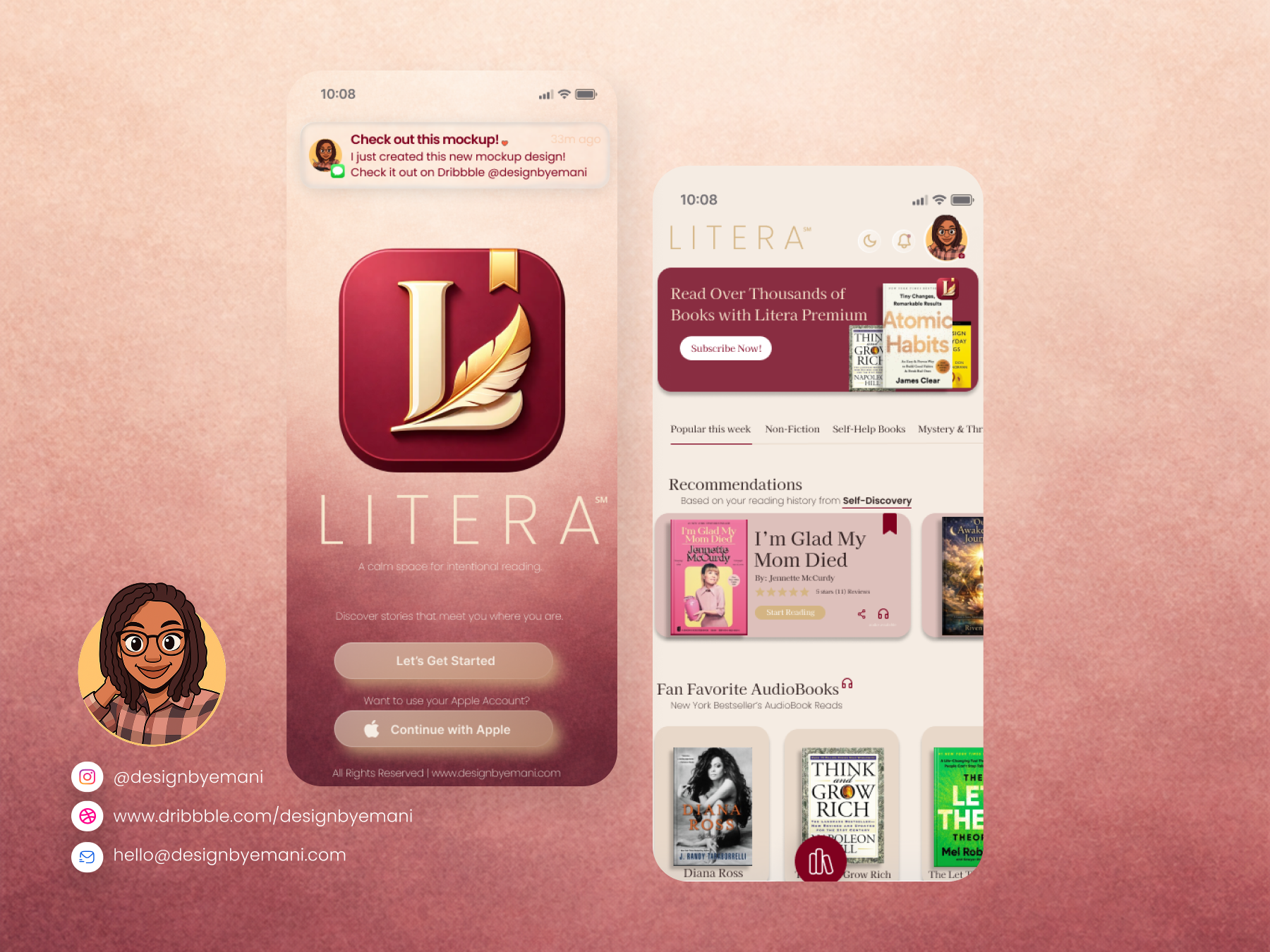 🧠📚🎧 LITERA — A Calm Reading App Concept by DesignByEmani™️ on Dribbble