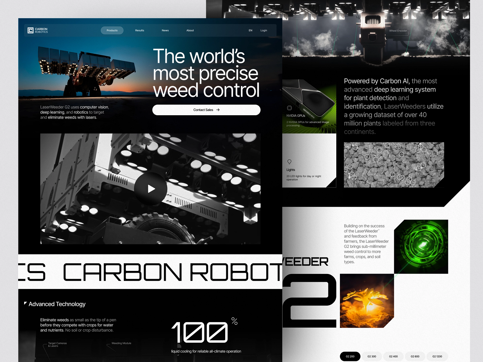 Carbon Robotics - Al Laser Weeder Website by Andrii Kuzma on Dribbble