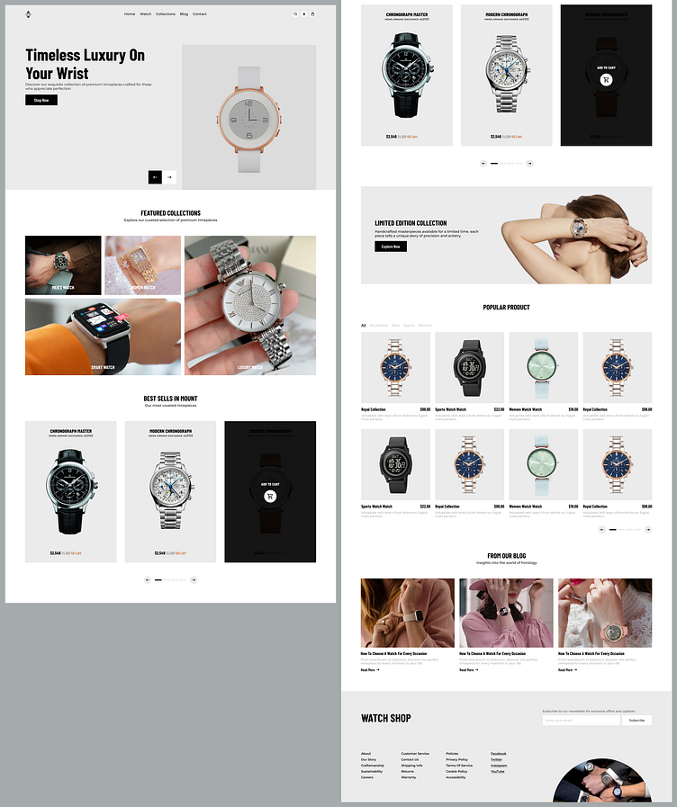 Premium Watch Shop Website Design | Minimal & Luxurious UI Inspi by ...