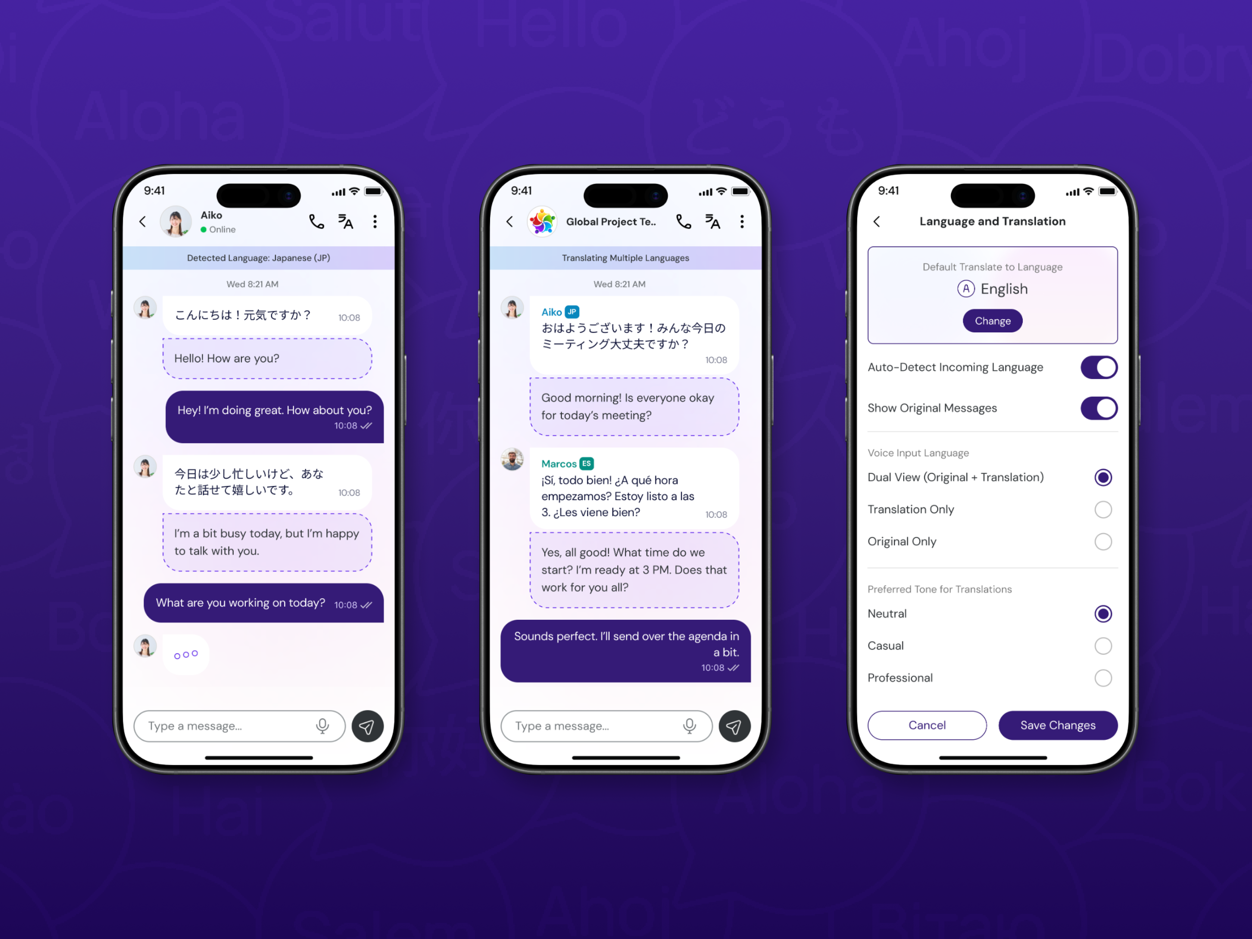 Real-time language translation mobile chat app by Neointeraction Design ...
