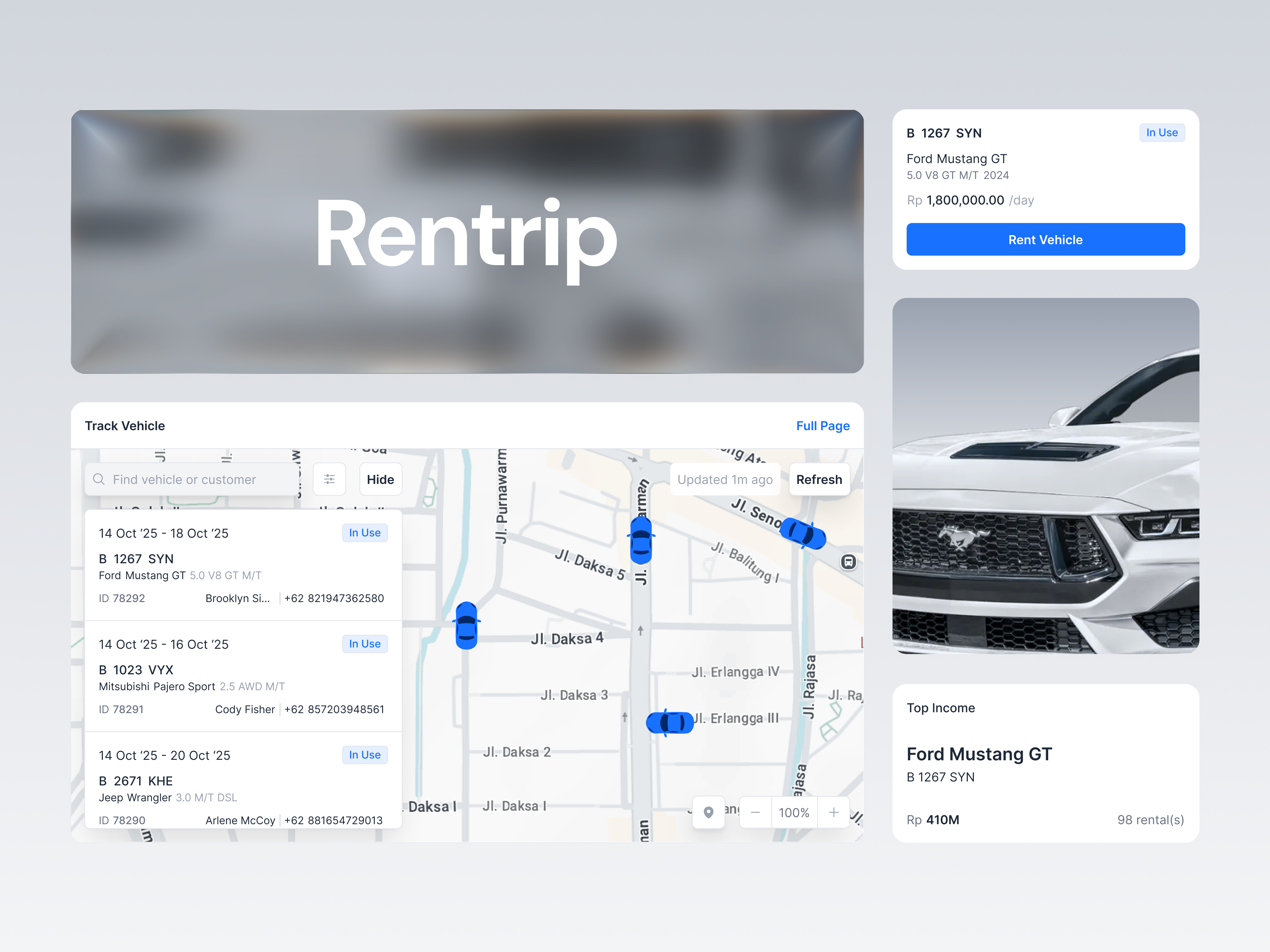 Rentrip - Fleet & Rental Management Tool by Helga on Dribbble