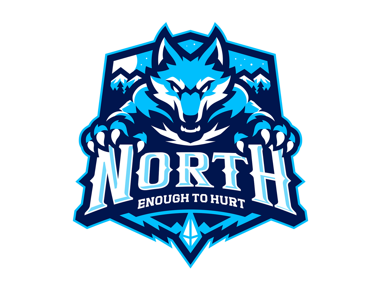 Blue Wolf Logo Mascot | NORTH ETH by GRNDR DESIGN on Dribbble