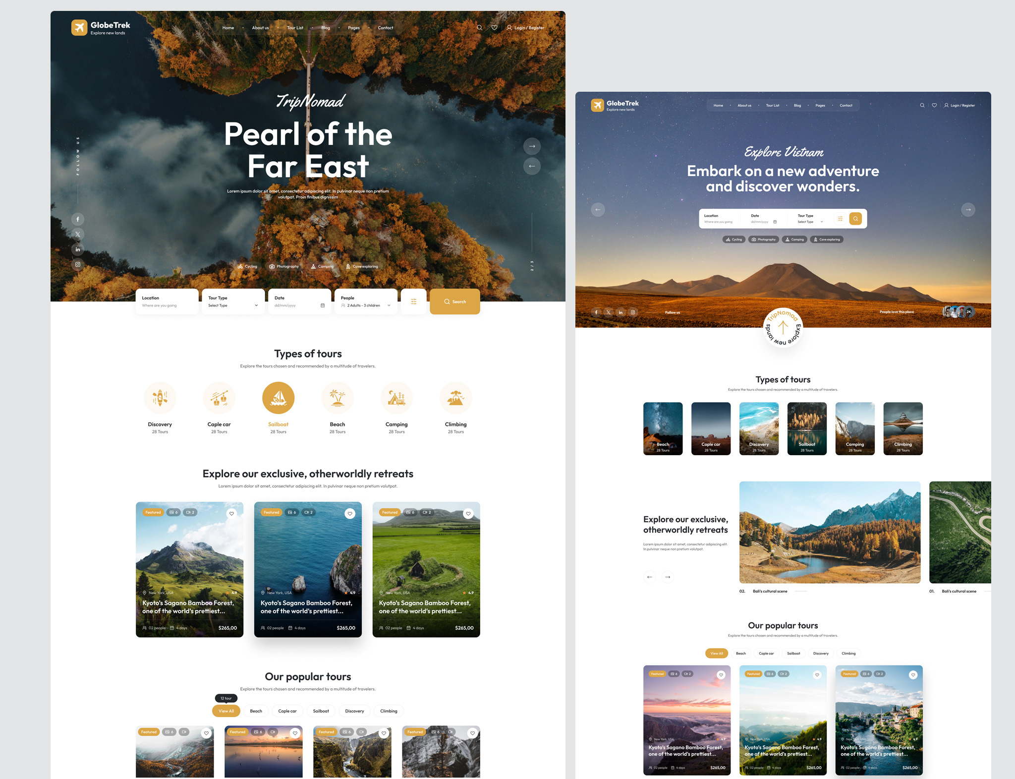 GlobeTrek - Travel & Tour Figma Template Figma Template by Themesflat ...