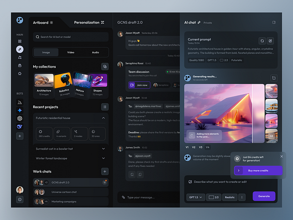 AI creative workspace by Sofiia Panchak for Gotoinc on Dribbble