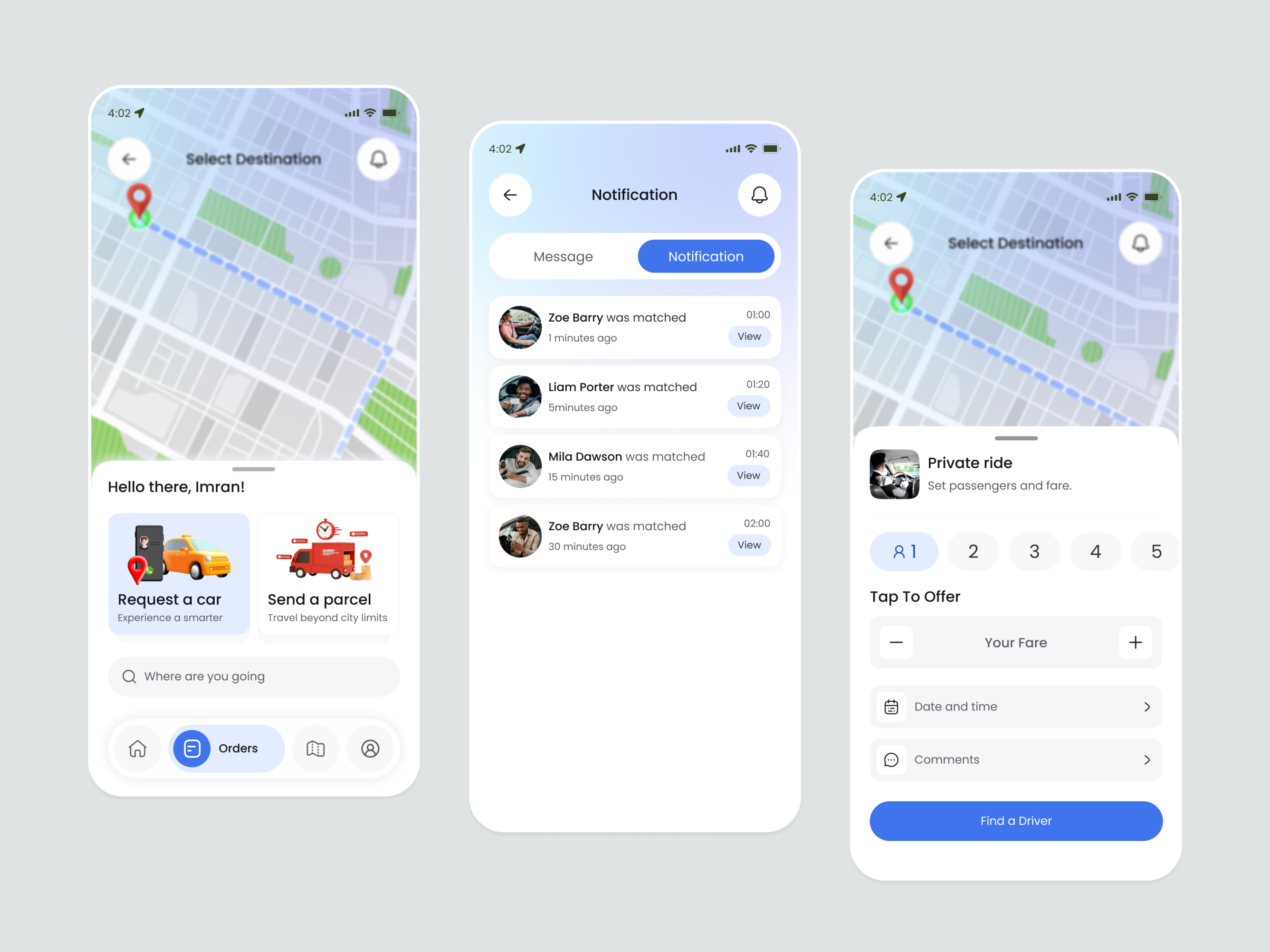 Ride Sharing Mobile App – Fast Booking by Md Uzzal Hossain on Dribbble