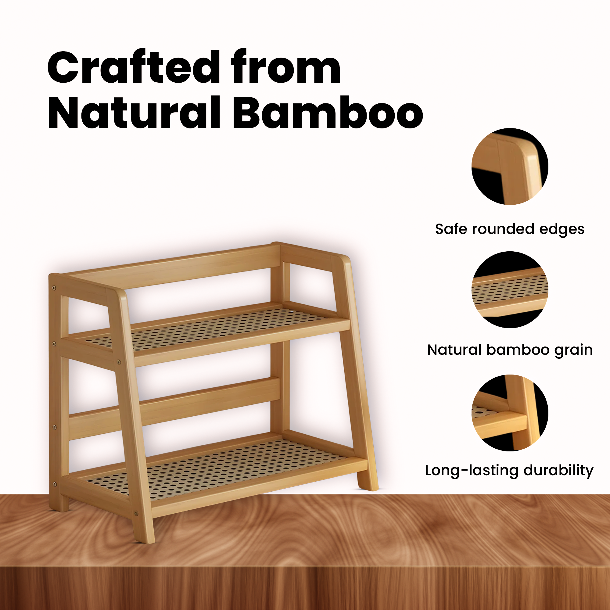 Amazon Listing Images – Bamboo 2-Tier Storage Shel by Aura Ideas on ...