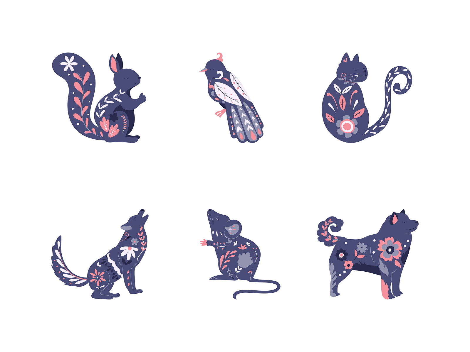 Folk Art Animals by Geneo Digital on Dribbble