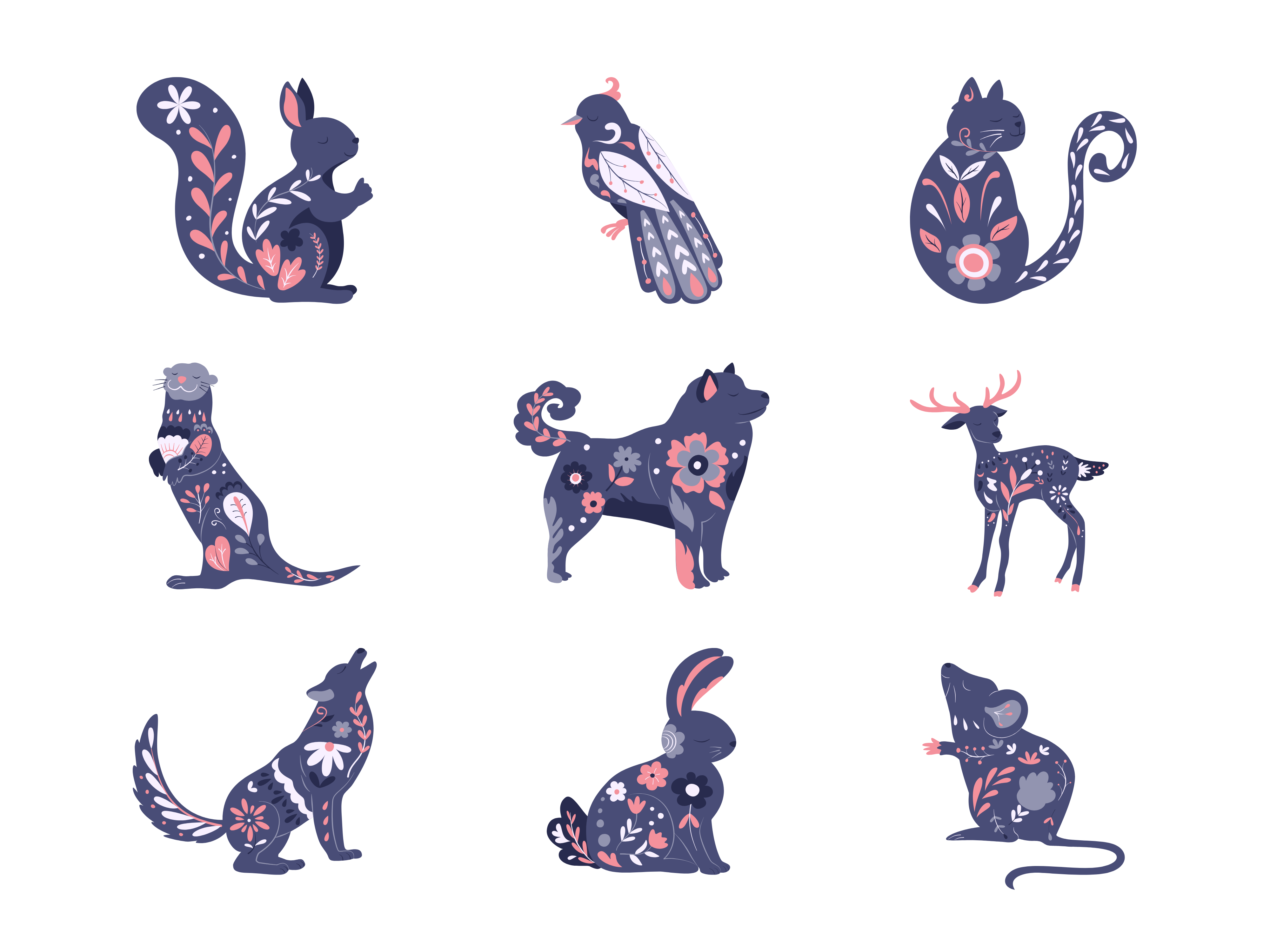 Folk Art Animals by Geneo Digital on Dribbble