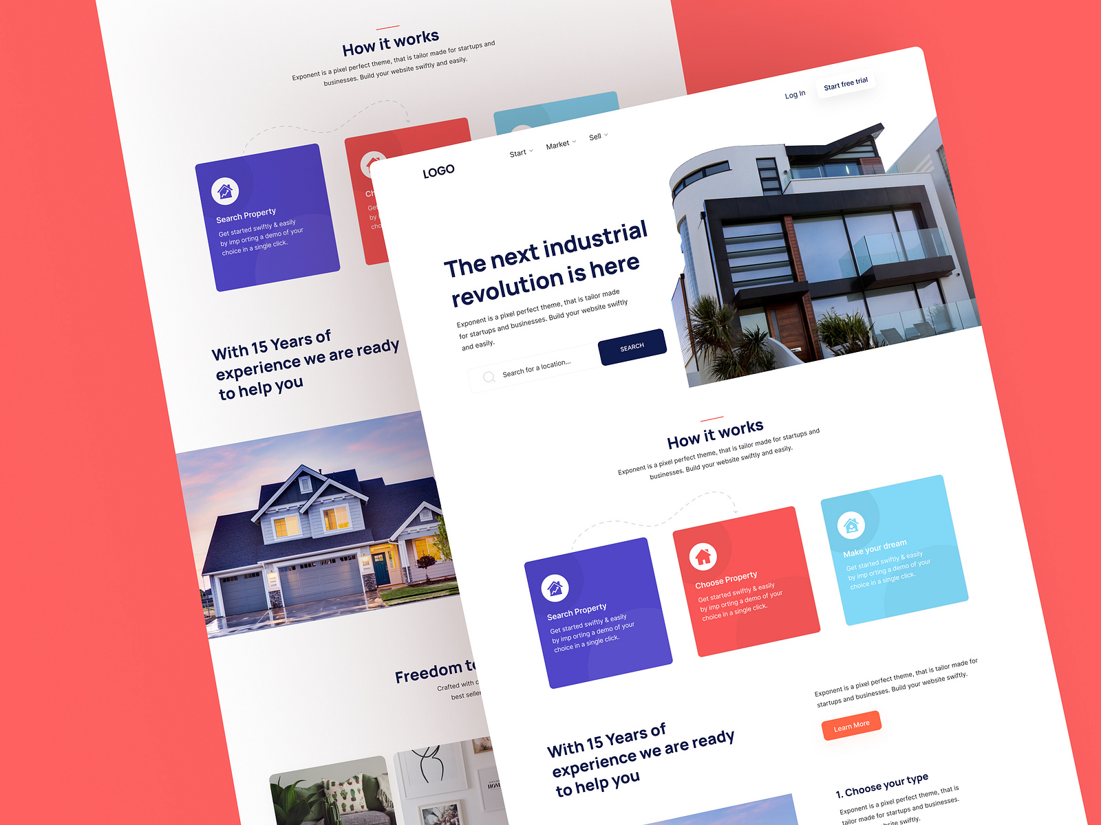 Real estate website || Landing Page by David Designs on Dribbble
