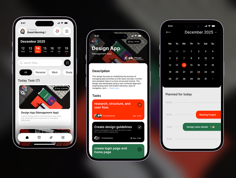 Task Management App UI Design by sya⚡ on Dribbble