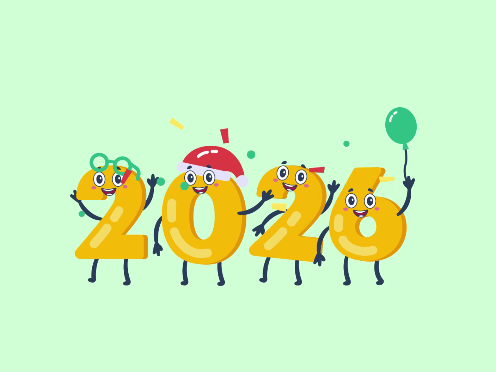 Number Characters With Happy New Year 2026 Animation by Animoox Studio ...