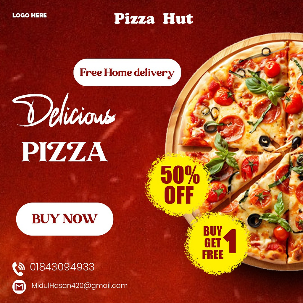 Pizza poster design by Midul Hasan on Dribbble