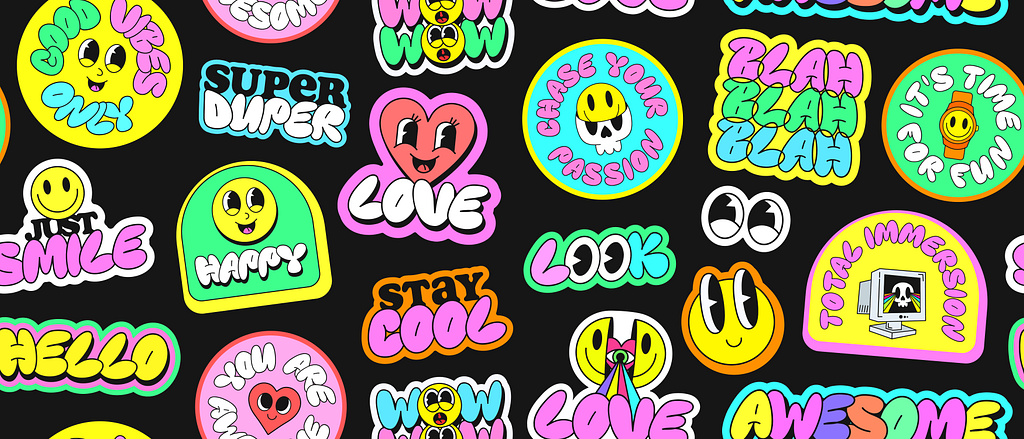 Cool Cartoon Groovy Stickers. Pop Art Funky Funny Patches Y2k by ...