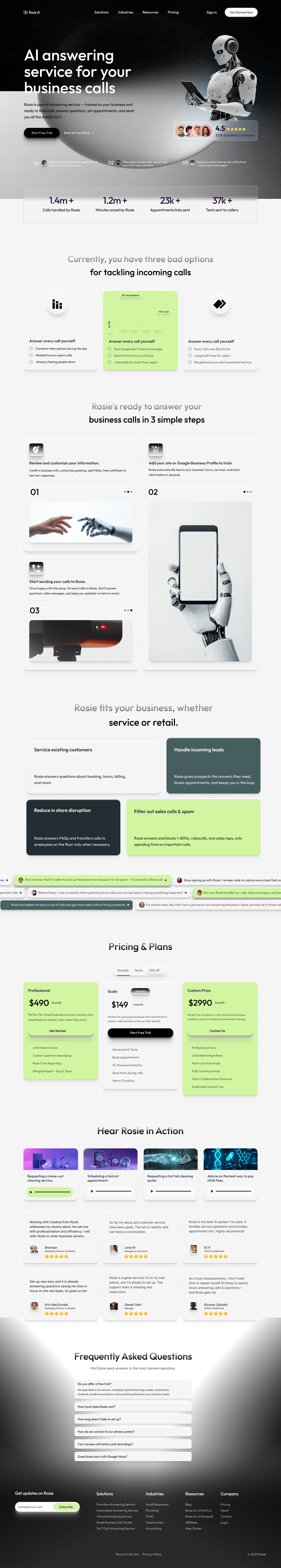 Al-powered call answering service website by Sheikh Shovon on Dribbble