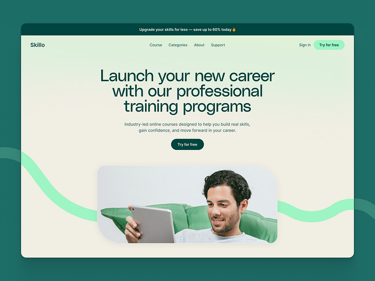 Skillo • EdTech Website Hero Section Design by JA. Parvez for Wingly on ...