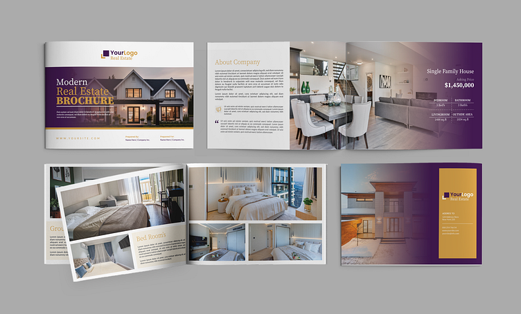 Modern Real Estate Brochure Design by Grapikhill on Dribbble