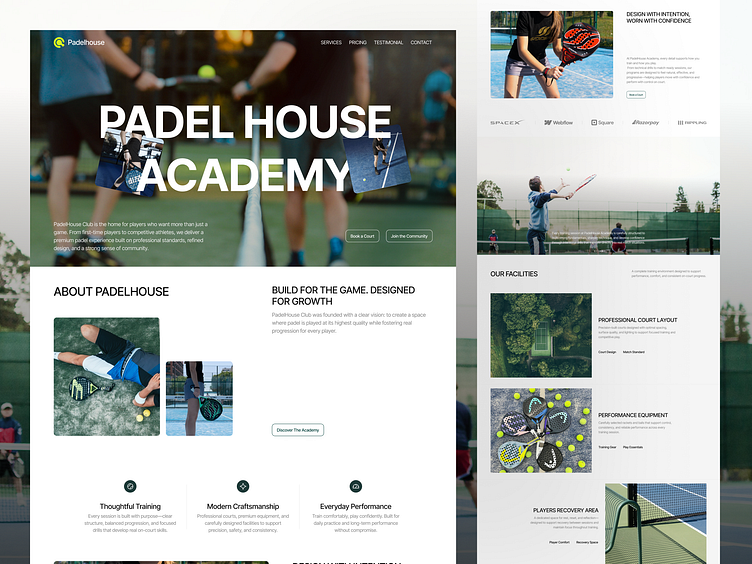 Padel Sport Website by Ahmad Faizien for OnPoint Studio on Dribbble