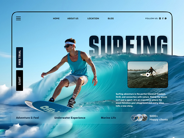 Ride the Wave – Surfing Experience UI 🌊 by Shingala Infotech on Dribbble