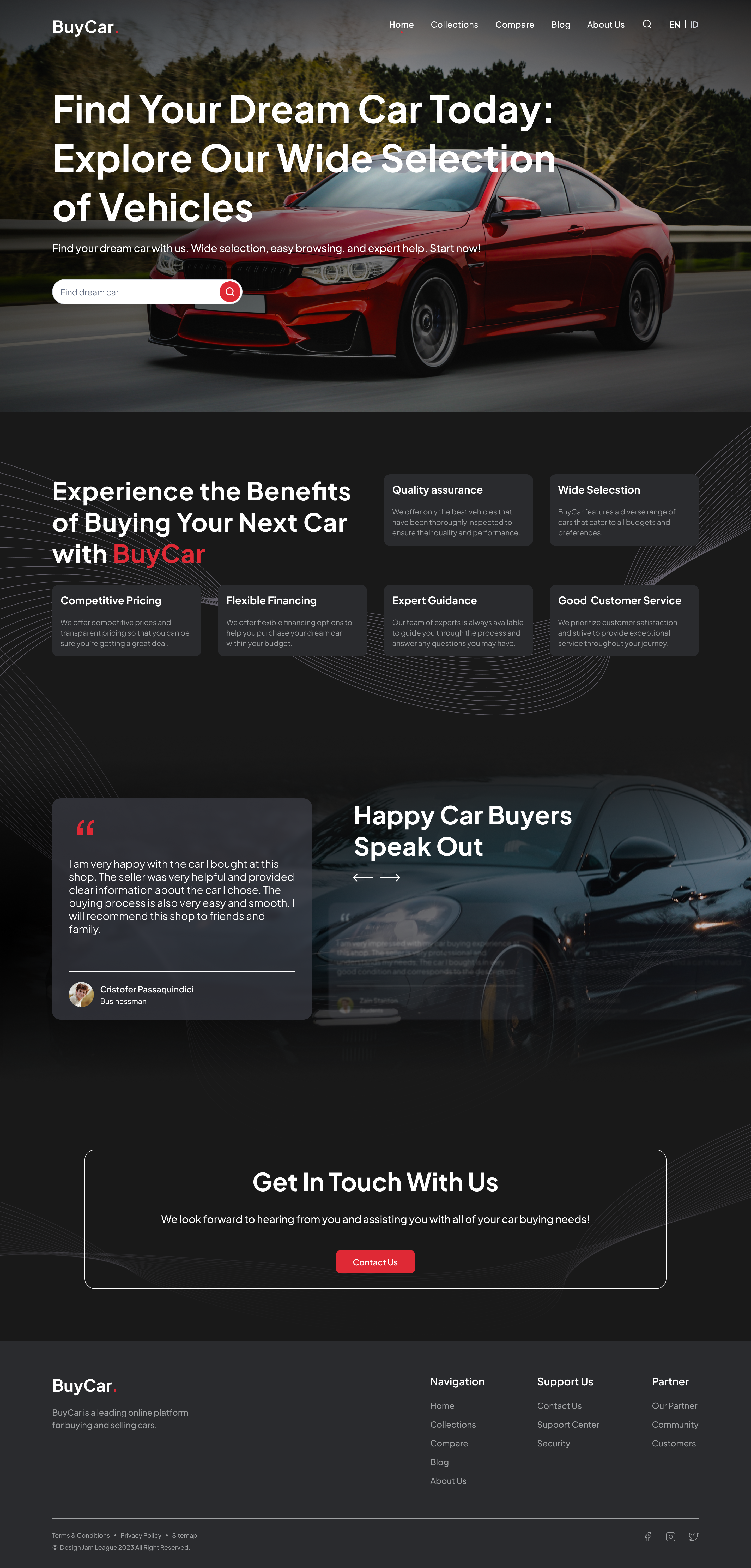 Elite Car Marketplace Landing Page UI — Modern Vehicle Search by ...