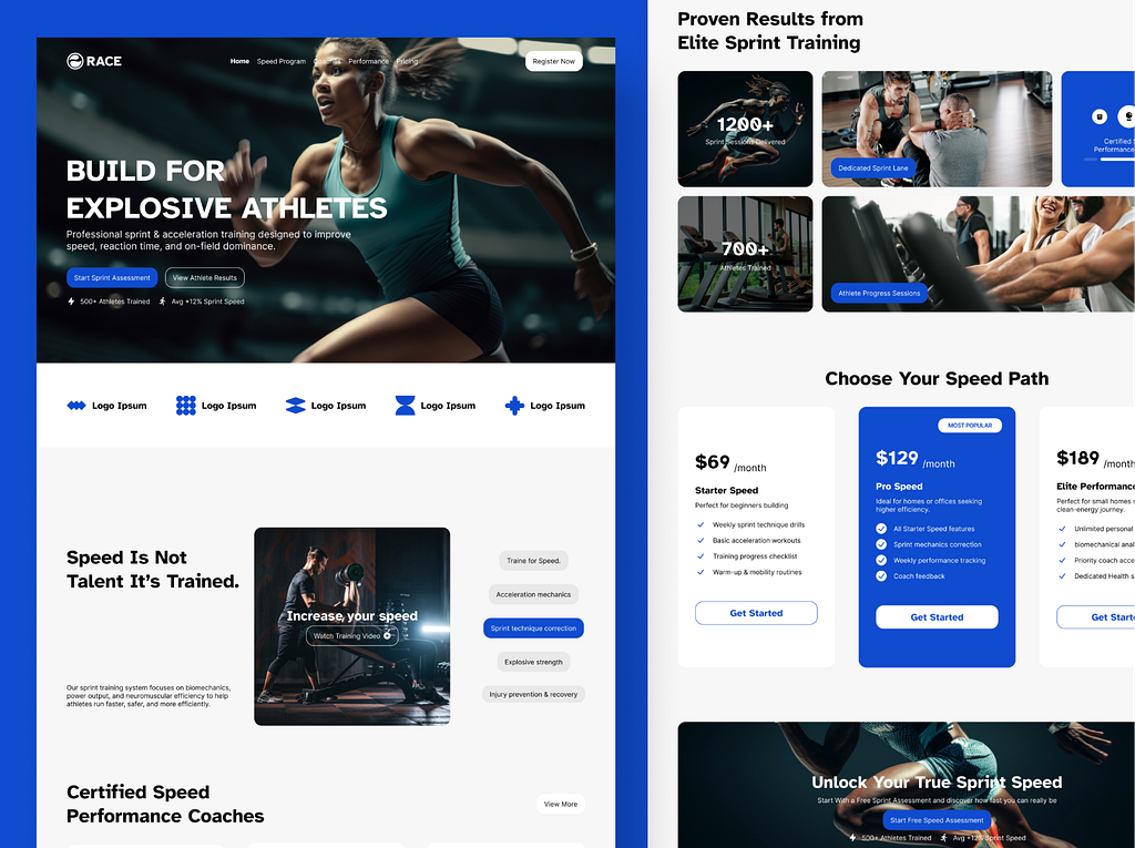 Race - Personal Trainer Landing Page by Atif Nadeem on Dribbble