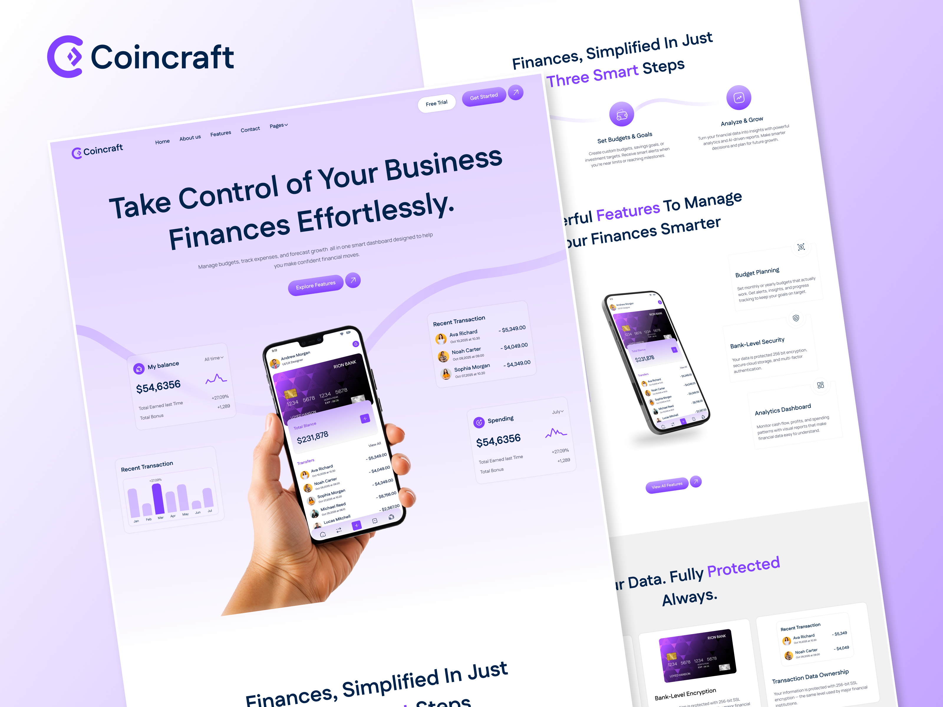 Financial Management SaaS Website Landing Page by Flowbrik on Dribbble